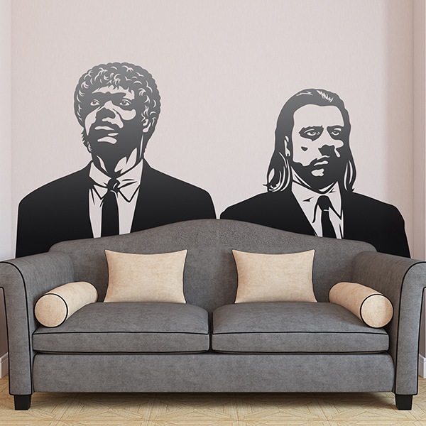 Sticker mural Pulp Fiction, Vincent et Jules | WebStickersMuraux.com