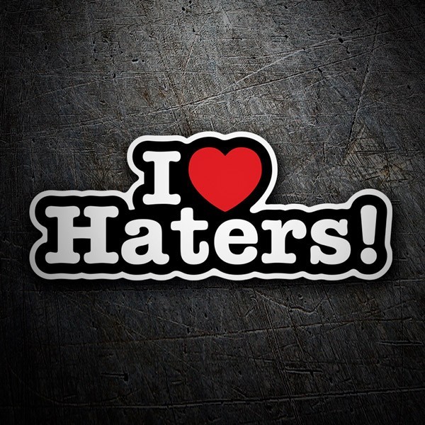 Autocollant I love Haters | WebStickersMuraux.com